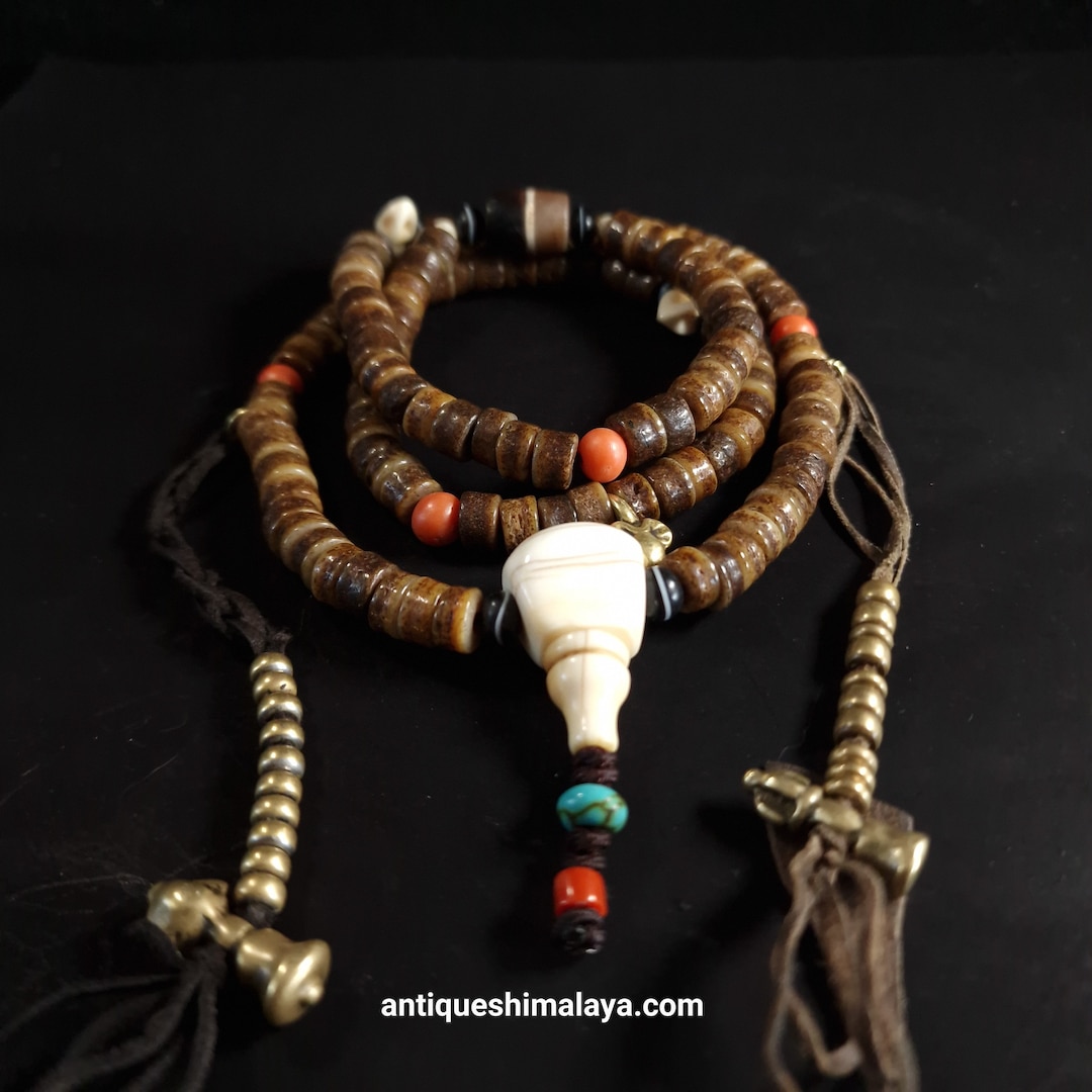 Tibetan Kapala 108 Mala Old, Mala Prayer Beads, Mala Bodhi 108 ...