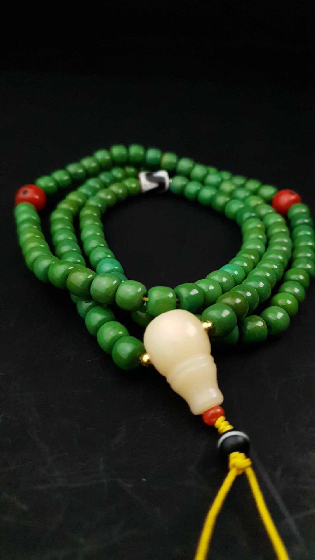 Tibetan Mala 108 Turquoise Mala Old, Kapala Mala Prayer Beads, Bodhi ...