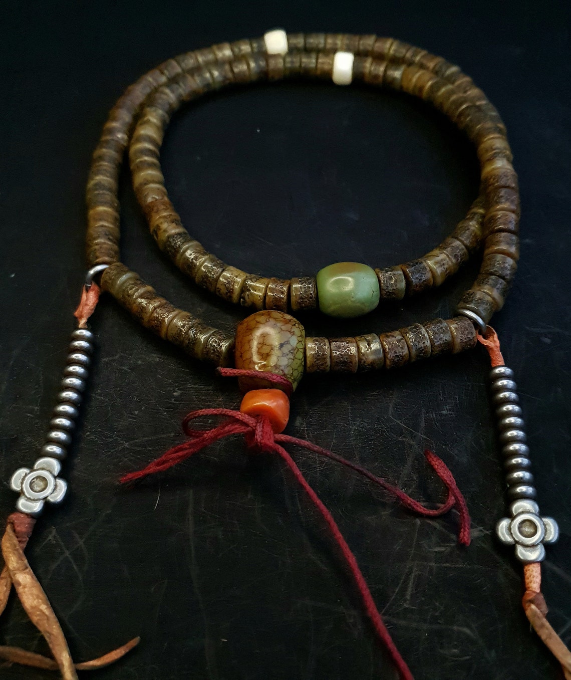 Tibetan Kapala 108 Mala Old, Mala Prayer Beads, Mala Bodhi 108 ...