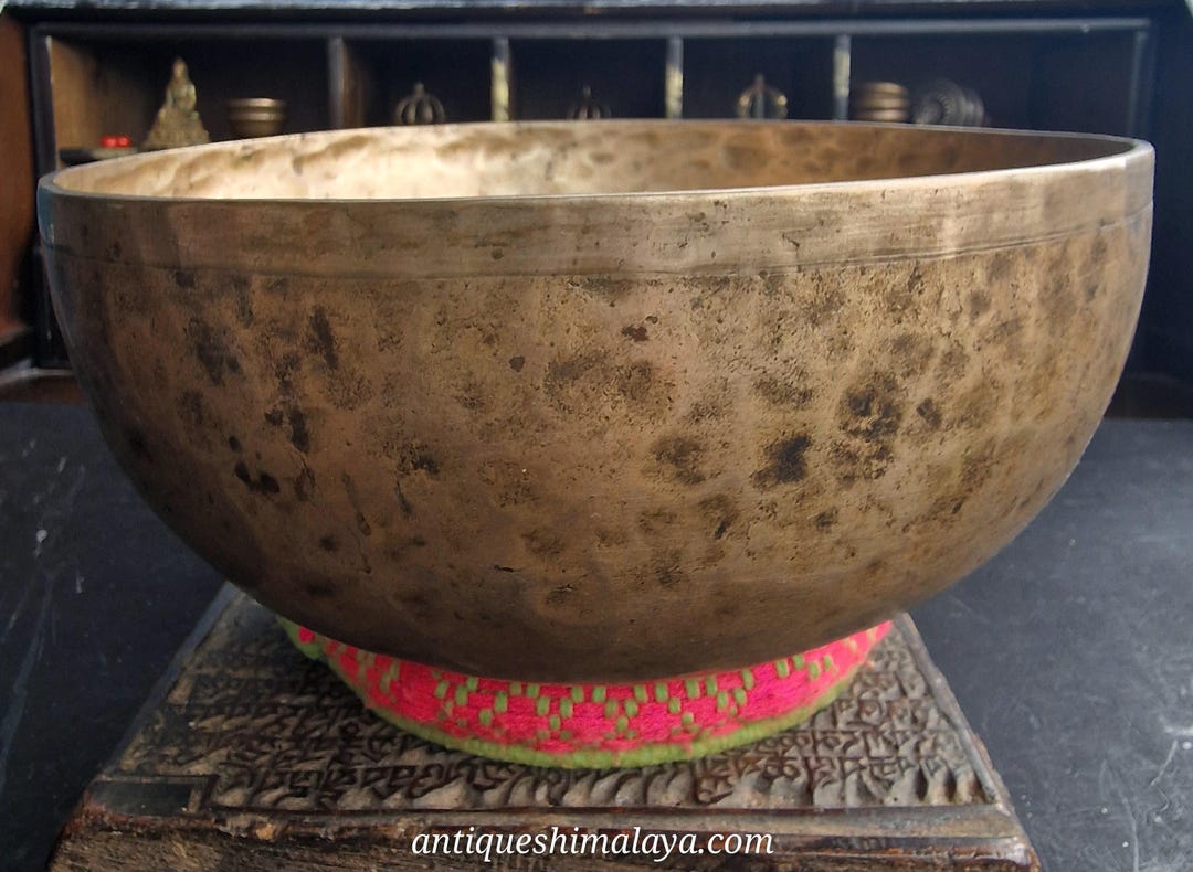 Tibetan Singing Bowl Lingam Kapala Mala 108 Old Prayer Beads Bodhi Mala ...