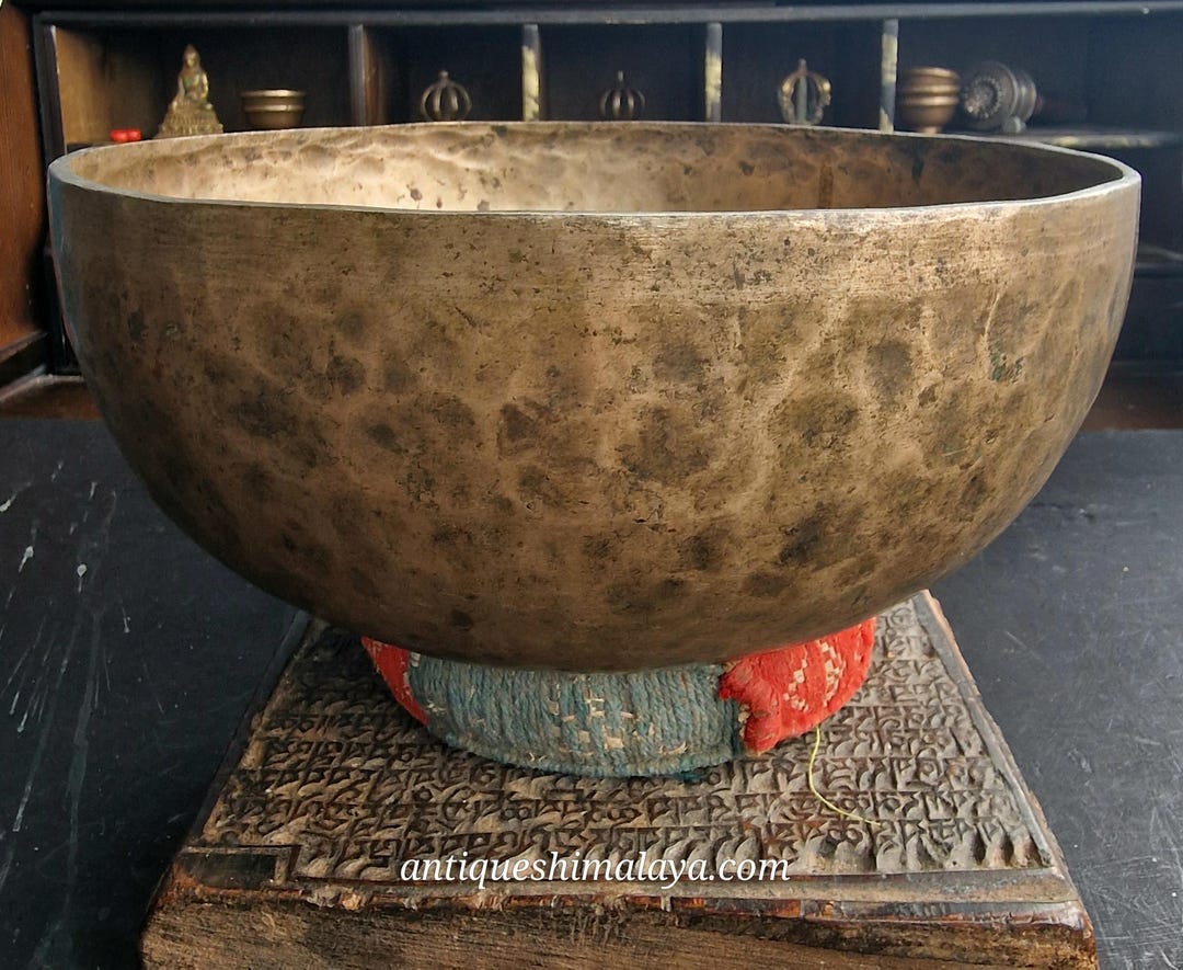 Tibetan Singing Bowl Lingam Kapala Mala 108 Old Prayer Beads Bodhi Mala ...