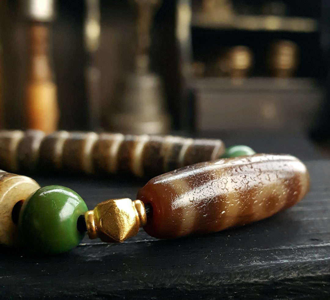 Tibetan Dzi Bead, Ancient Dzi, Dzi Bead, Tibetan Antique Turquise Coral ...