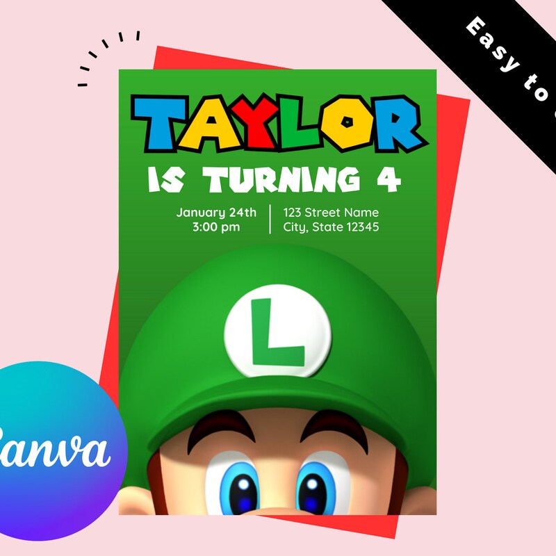 Nintendo Invitation - Etsy