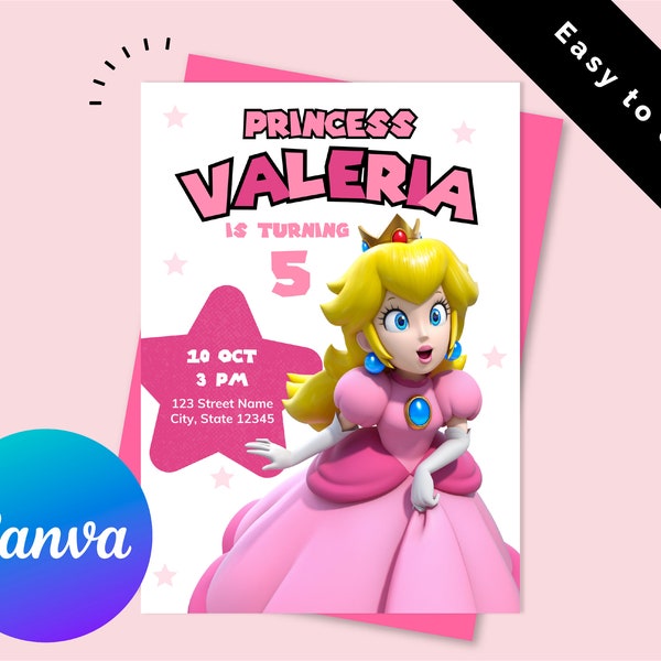 Printable Princess Peach Cake Topper - Etsy
