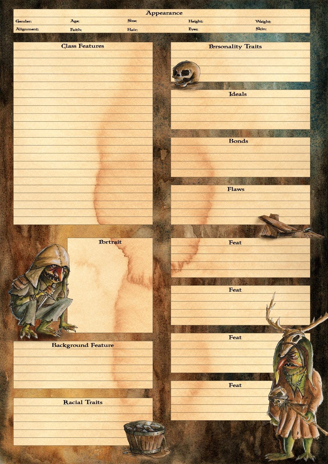 Custom Character Sheet - Goblin - Etsy