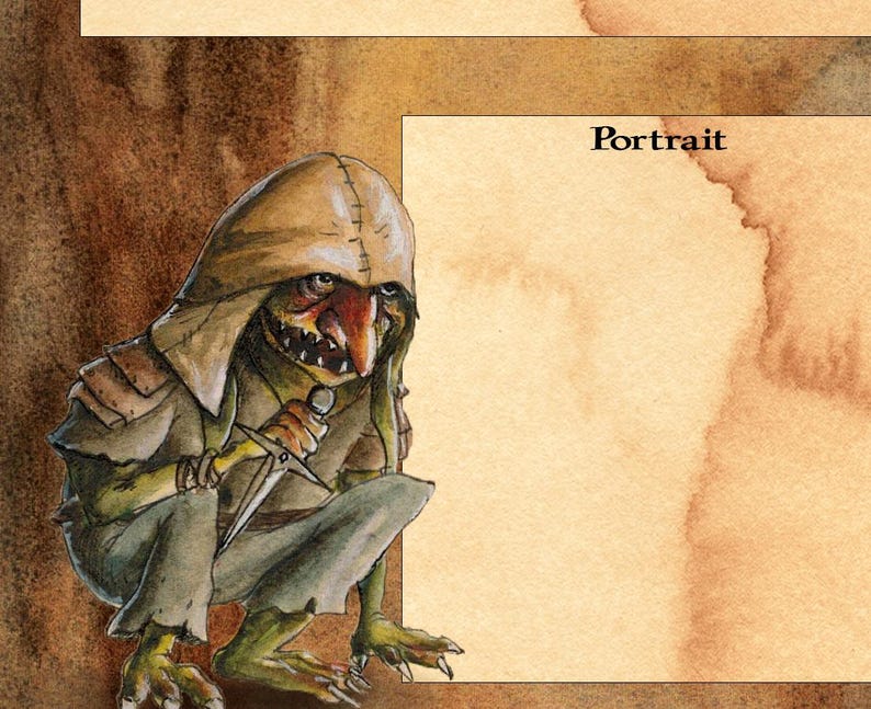 Custom Character Sheet - Goblin - Etsy