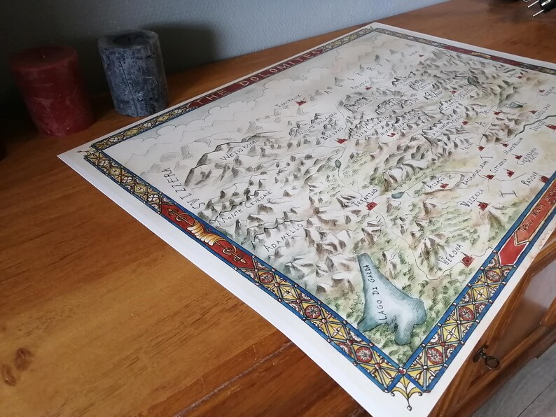 Map of the Dolomites - Etsy