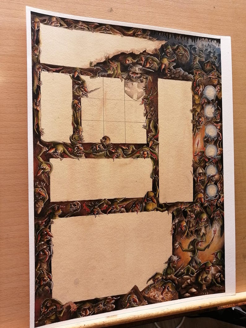 Custom Character Sheet - Goblin - Etsy