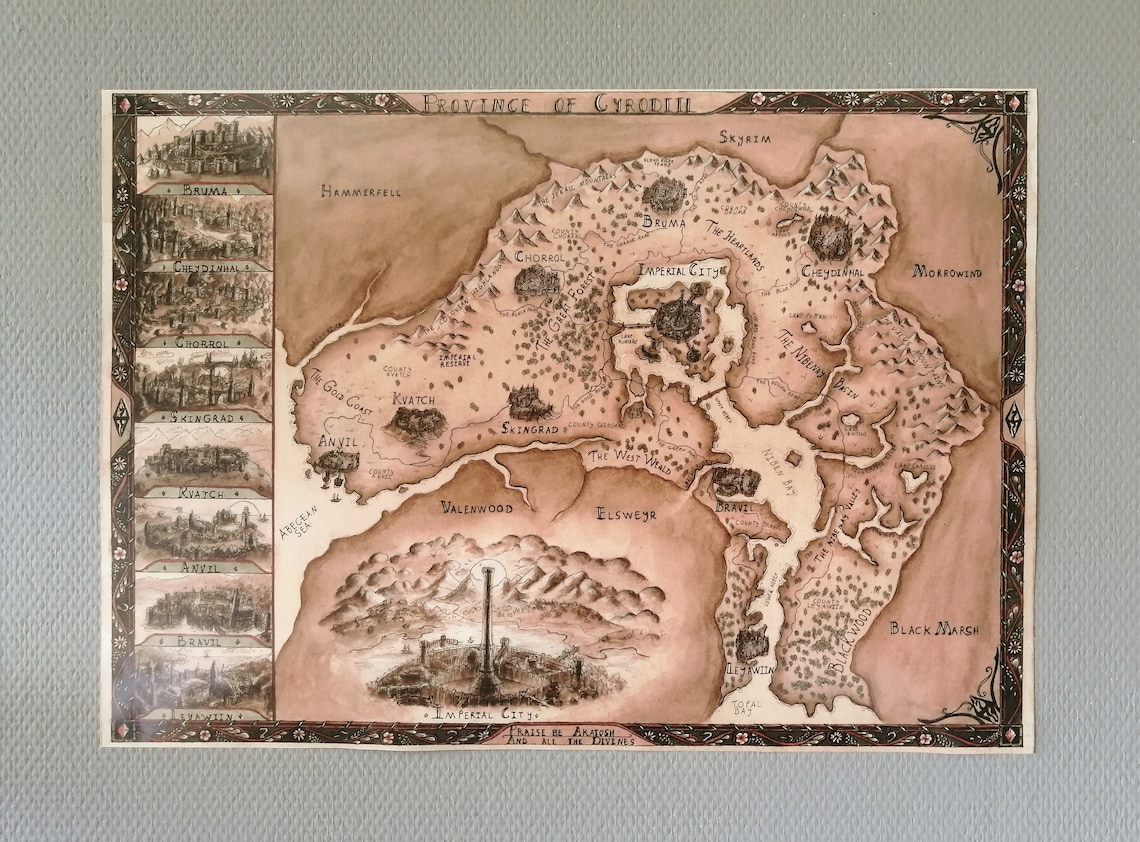 Map of Cyrodiil (TES IV: Oblivion) - Etsy