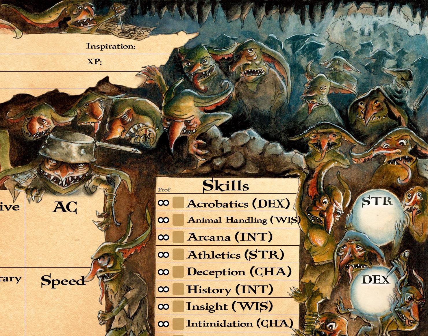 Custom Character Sheet - Goblin - Etsy