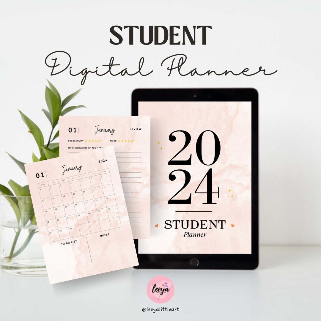 2024 Student Digital Planner Study Planner A4 Printable Instant ...
