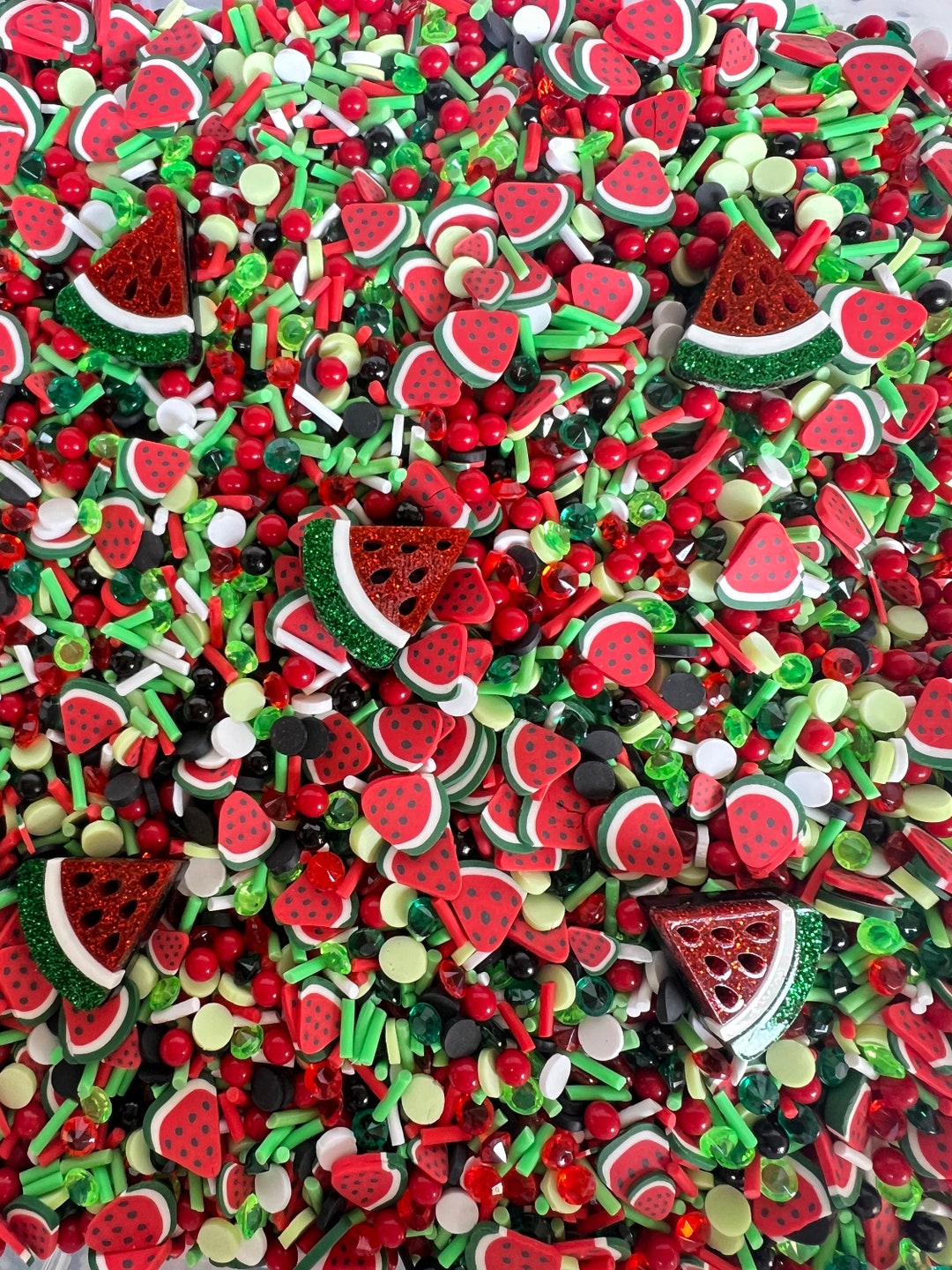 Fake Watermelon Polymer Clay Sprinkle Mix, Fake Watermelon Sprinkles ...