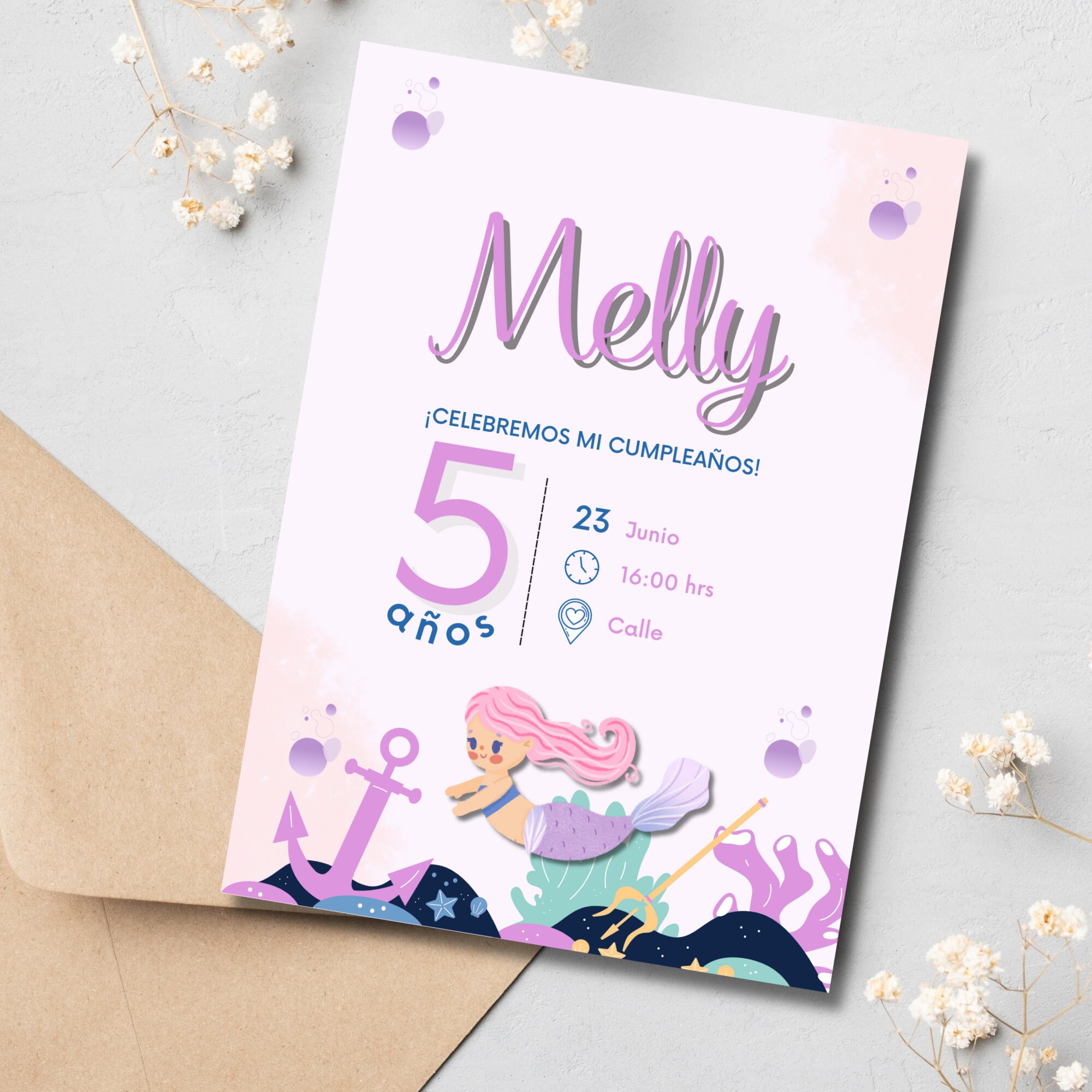 Editable Mermaid Invitation, Mermaid Invitation, Little Mermaid Party ...