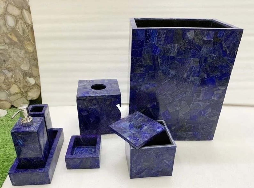 Lapis Lazuli Stone Bathroom Set - 7 Piece Luxury Hotel Decor - Etsy