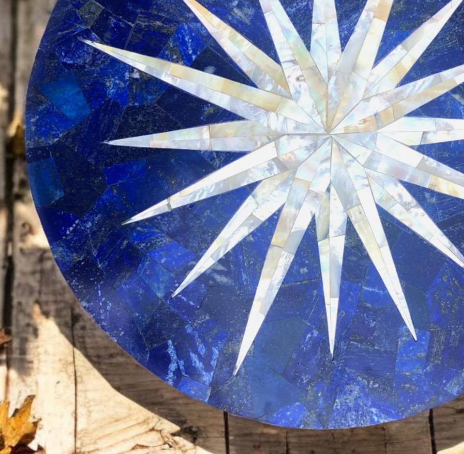 Lapis Lazuli Coffee End Table Tops Hand Carved Mother of Pearl Stone ...