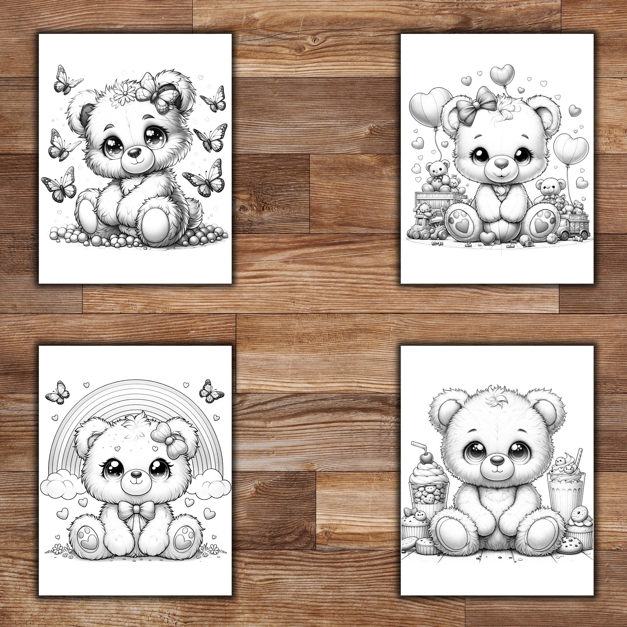 Teddy Bear Coloring Pages for Kids and Adults, 35 Cute Bears Coloring ...