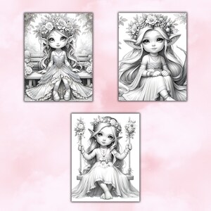 25 Princess Elves Coloring Pages for Adults and Kids, Fantasy Elves ...