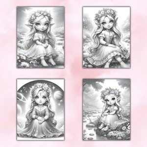 25 Princess Elves Coloring Pages for Adults and Kids, Fantasy Elves ...
