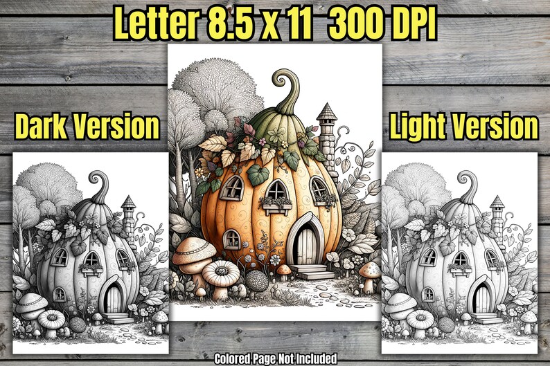 30 Elf Gourd Houses Coloring Pages for Adults and Kids, Fantasy Elves ...
