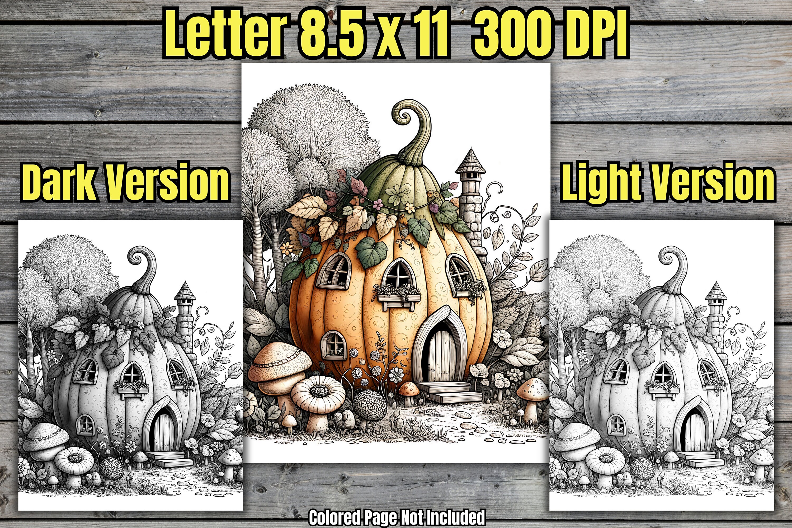 30 Elf Gourd Houses Coloring Pages for Adults and Kids, Fantasy Elves ...