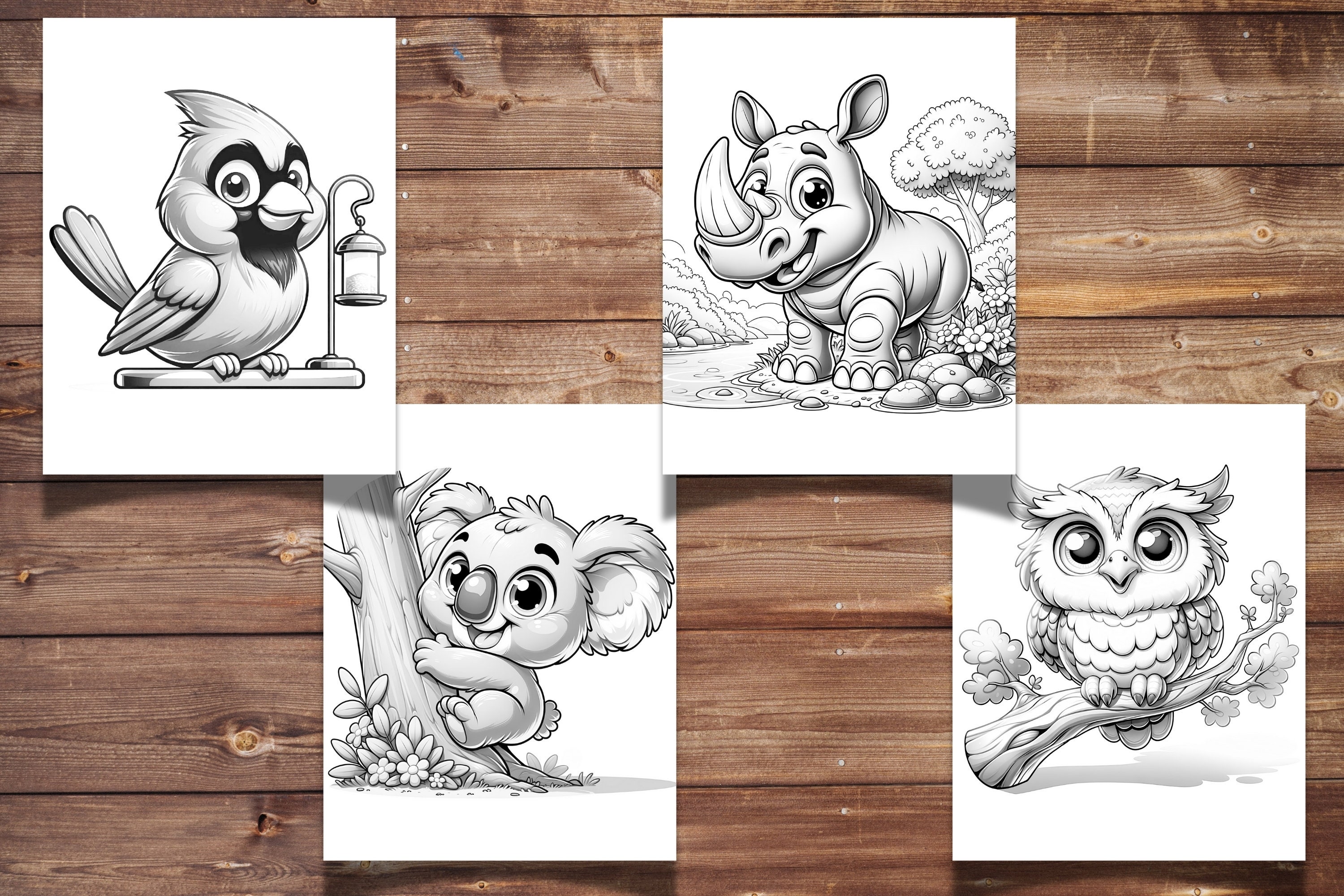 30 Baby Animals Coloring Pages for Kids and Adults, Cute Animals ...