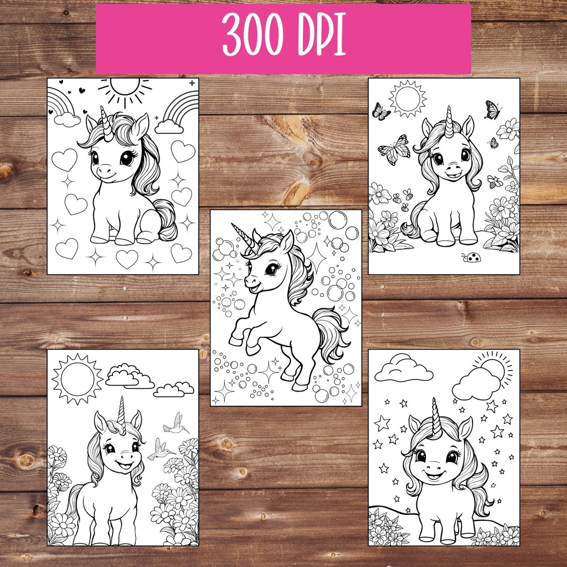 Printable Unicorn Coloring Pages for Kids and Adults, Adorable Kawaii ...
