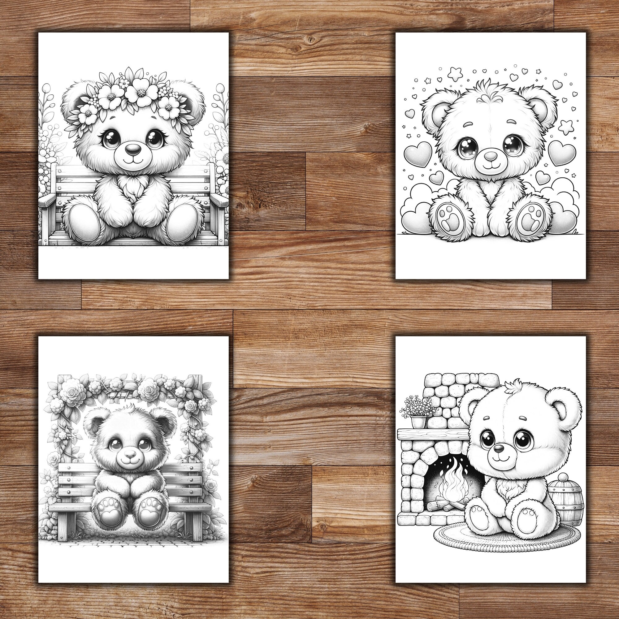 Teddy Bear Coloring Pages for Kids and Adults, 35 Cute Bears Coloring ...