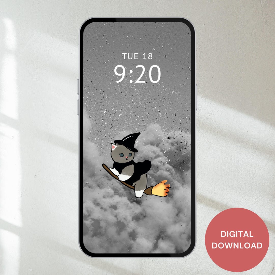 HP Wizard Cat iPhone Digital Wallpaper, Instant Download Smartphone ...