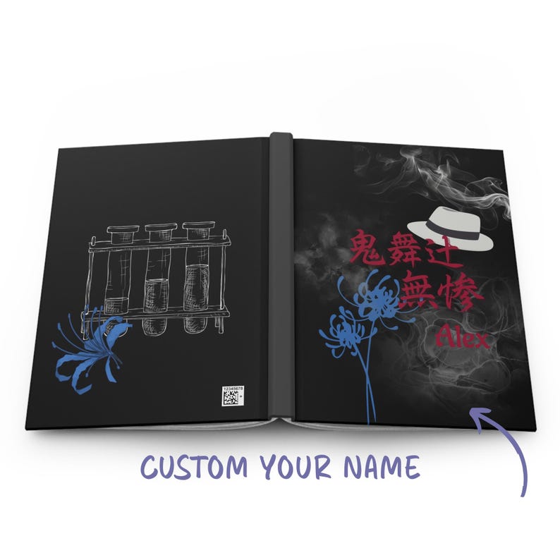 Custom Demon Anime Upper Rank Kanji Hardcover Journal/spiral Notebook ...
