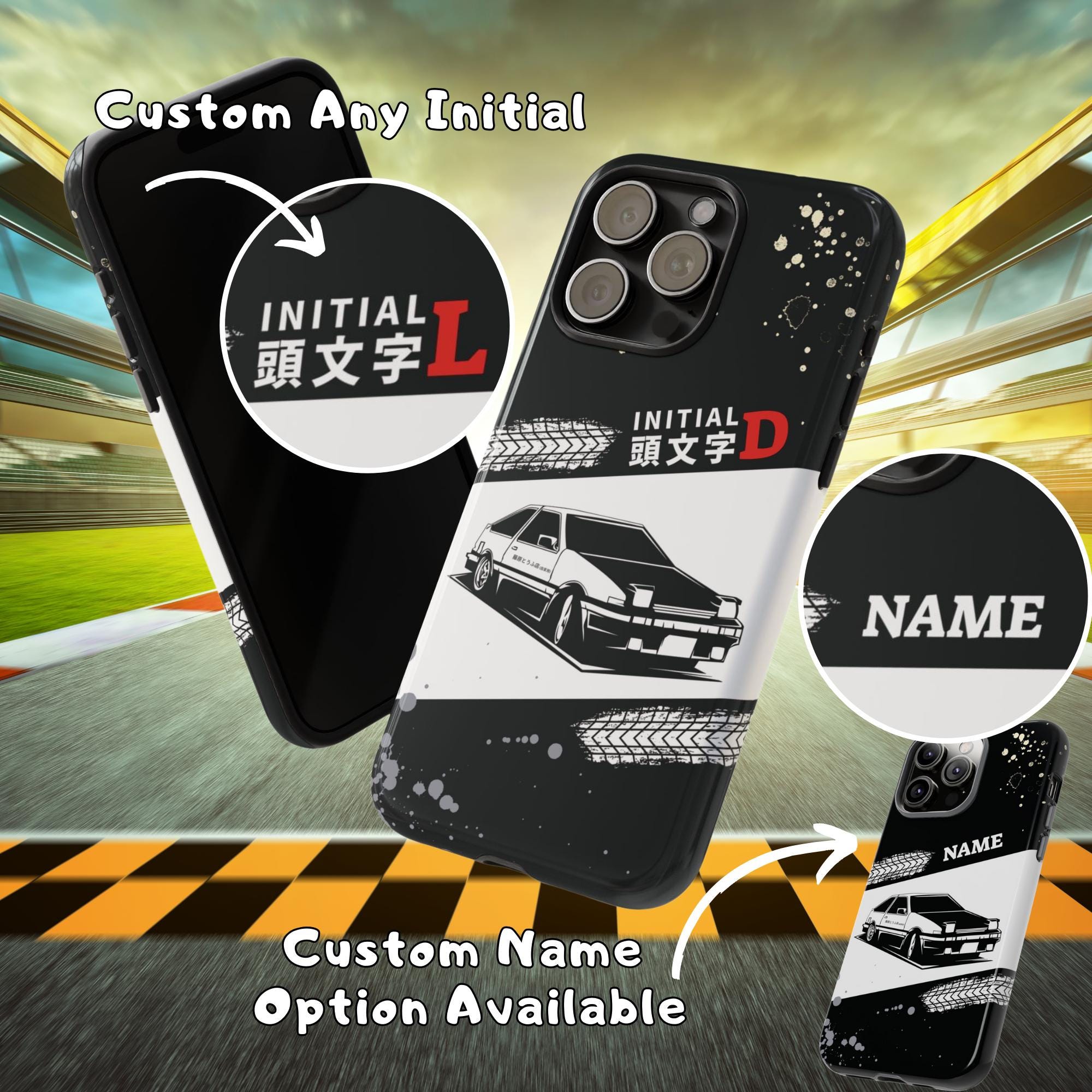 Custom Anime Initial D Inspired Dual-layer iPhone Samsung Tough ...