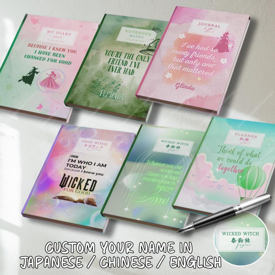 Custom Wicked for Good Hardcover Journal, Personalized Chinese/japanese ...