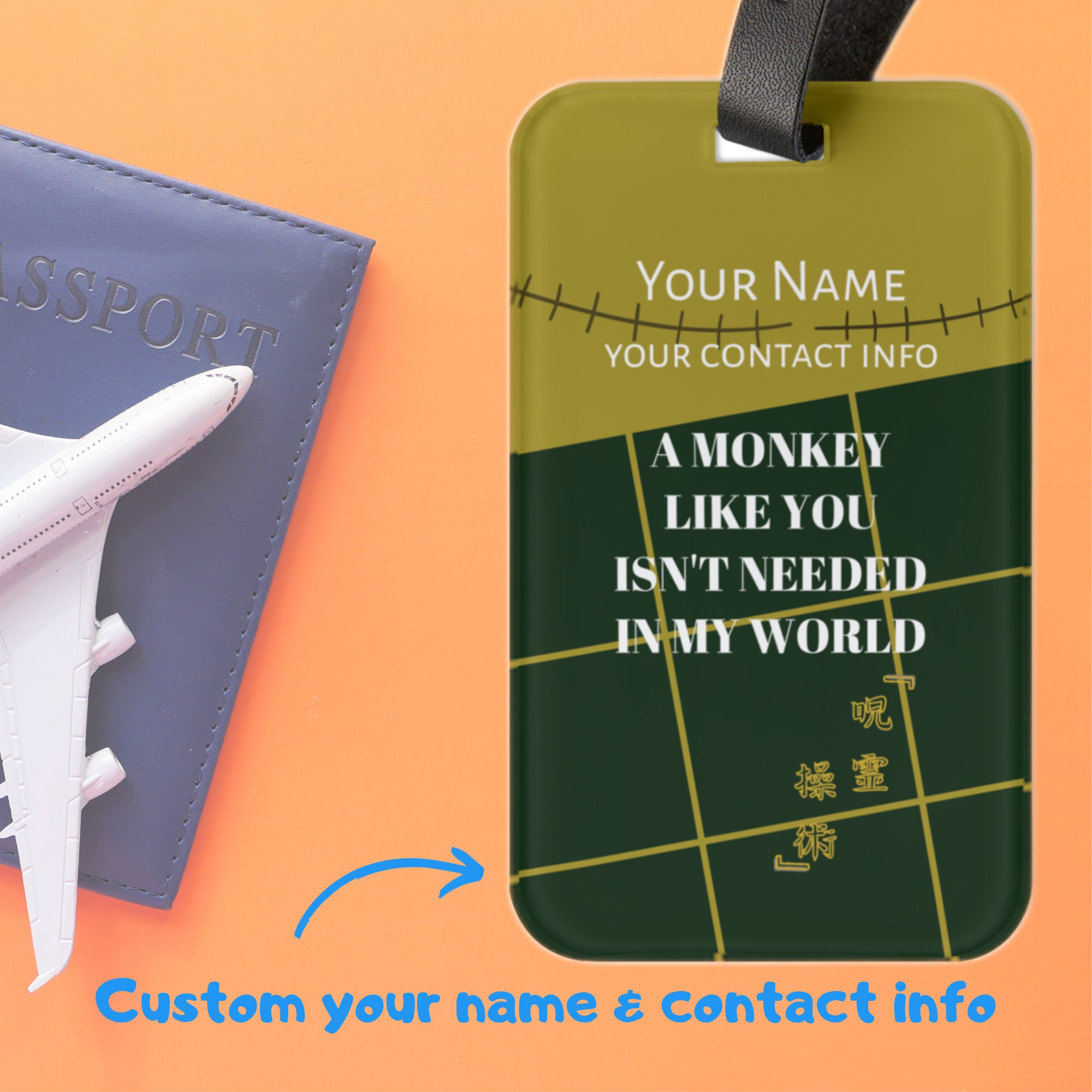 Jujutsu Kaisen Inspired Acrylic Personalized Luggage Tag, Custom ...