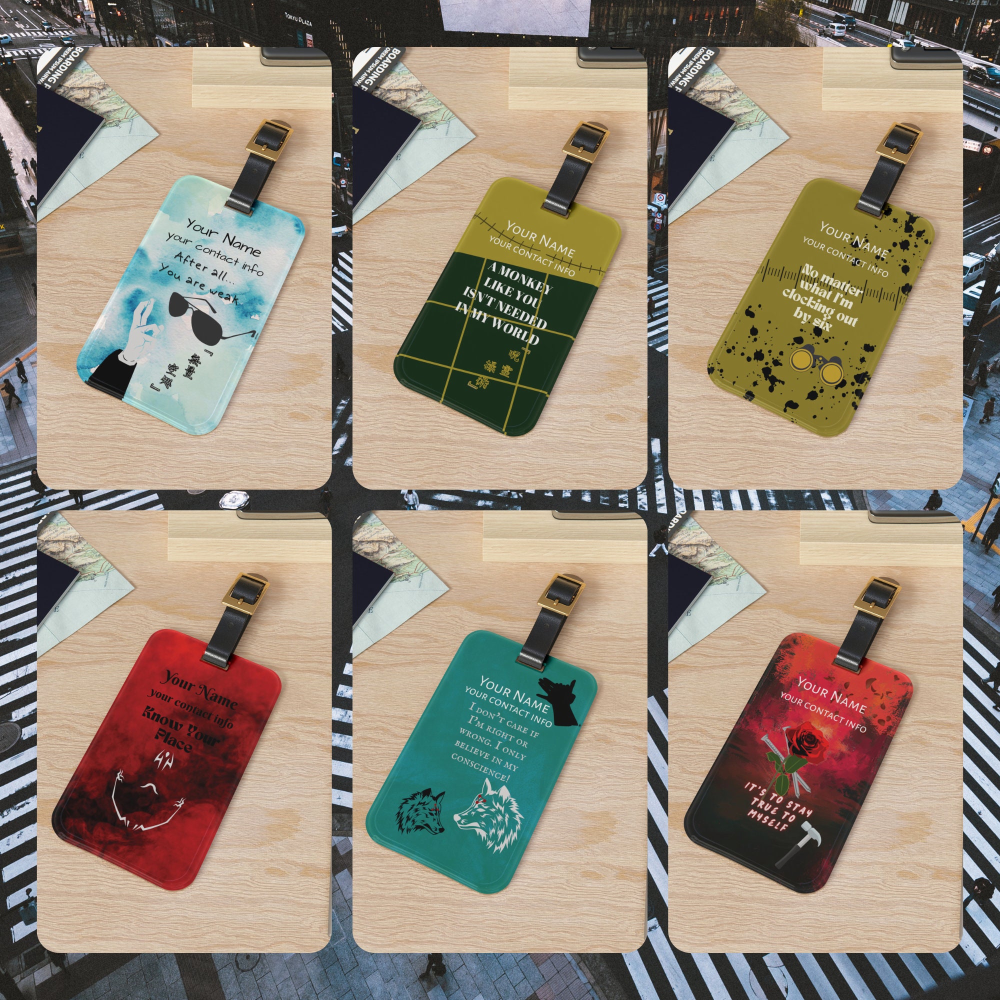 Jujutsu Kaisen Inspired Acrylic Personalized Luggage Tag, Custom ...