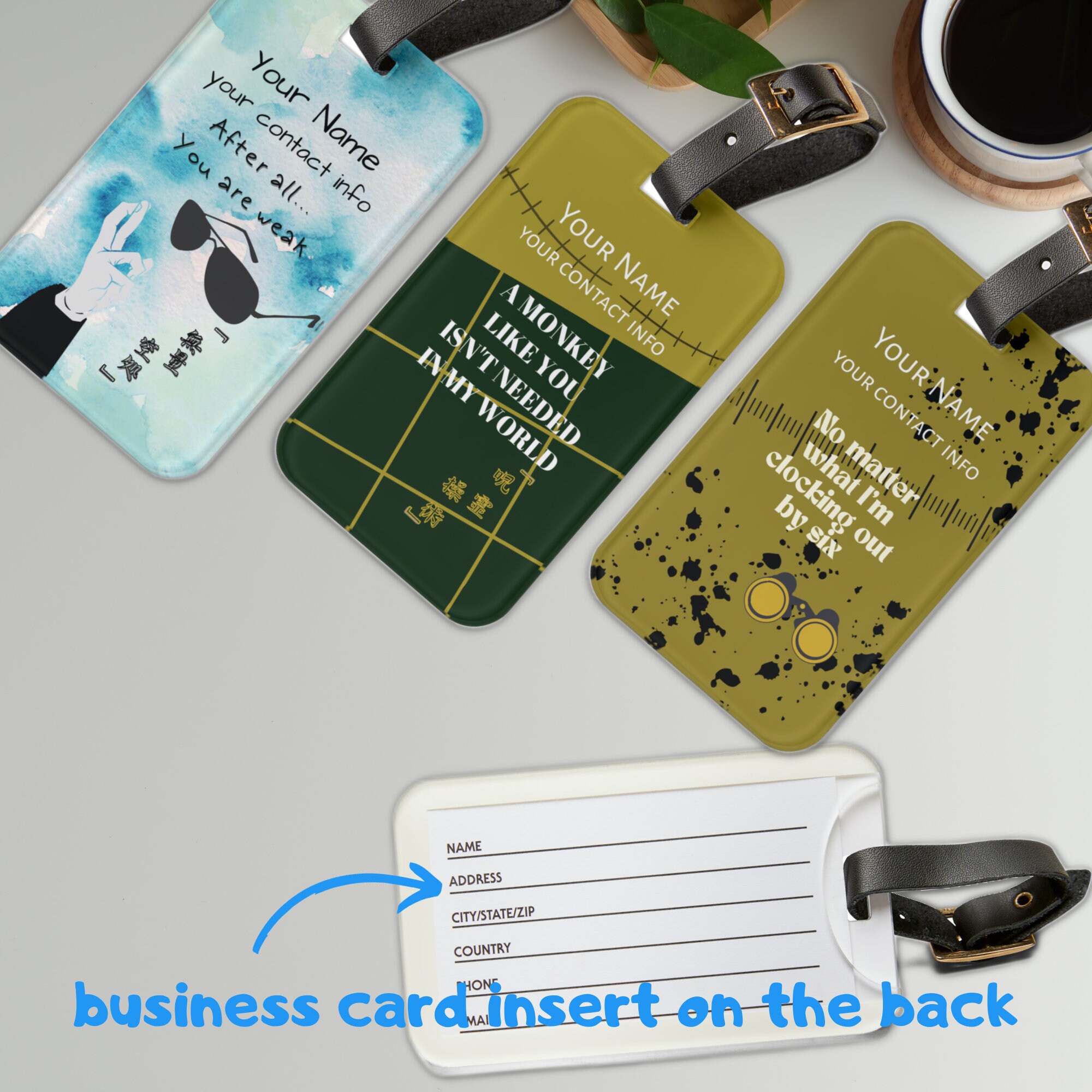 Jujutsu Kaisen Inspired Acrylic Personalized Luggage Tag, Custom ...