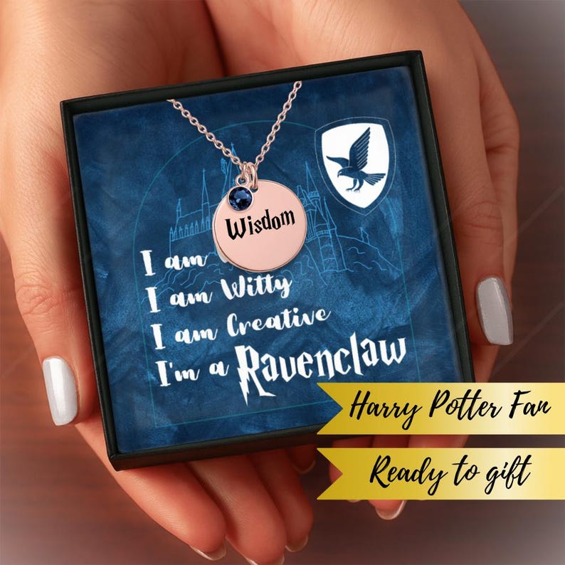 Custom HP Wisdom Raven House Necklace, Personalized Harry P. Font ...