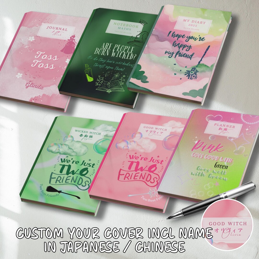 Custom Wicked Inspired Hardcover Journal, Personalized Chinese/japanese ...