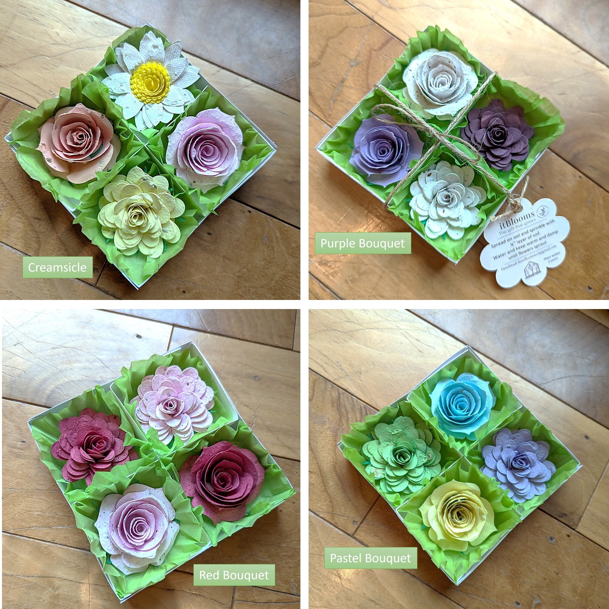 Seed Paper Flower Gift Set - Etsy
