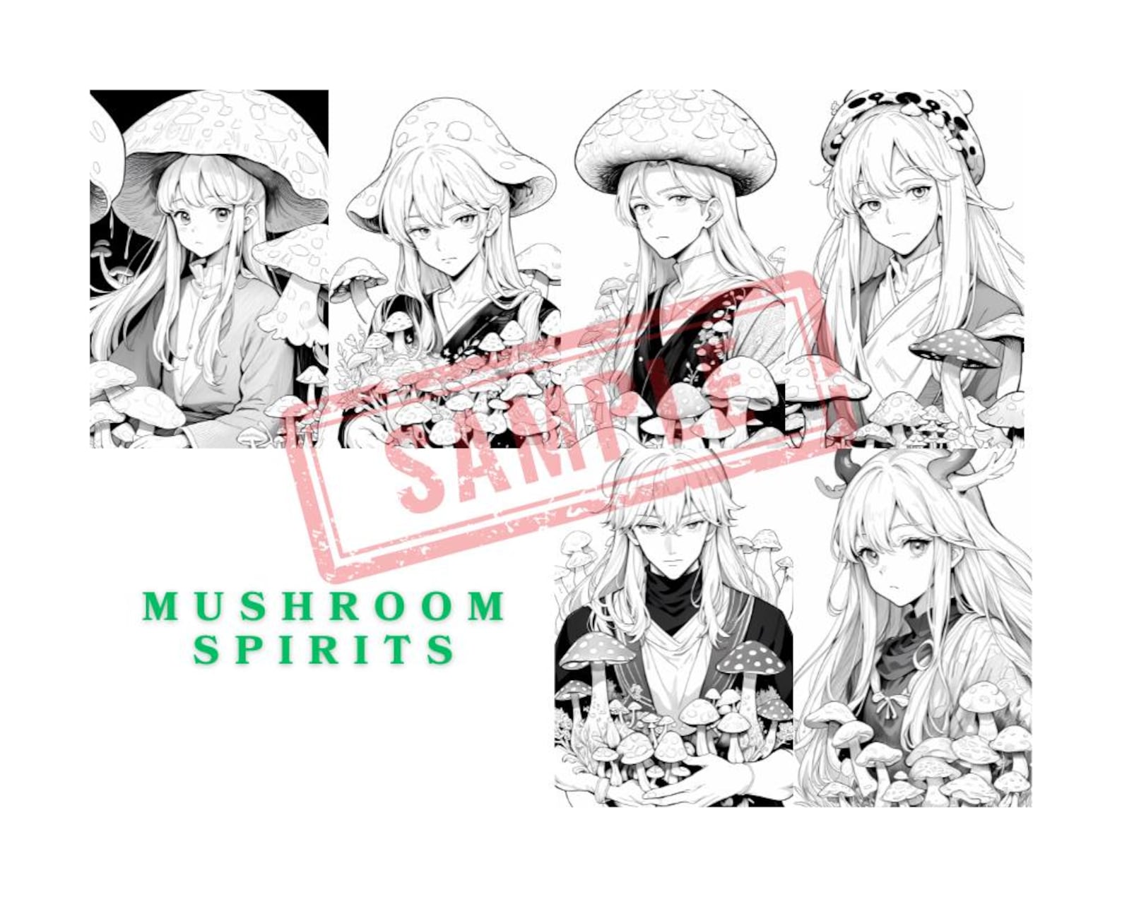Forest Spirits Ghibli Style Art Anime Coloring Book, 30 Pages Manga ...