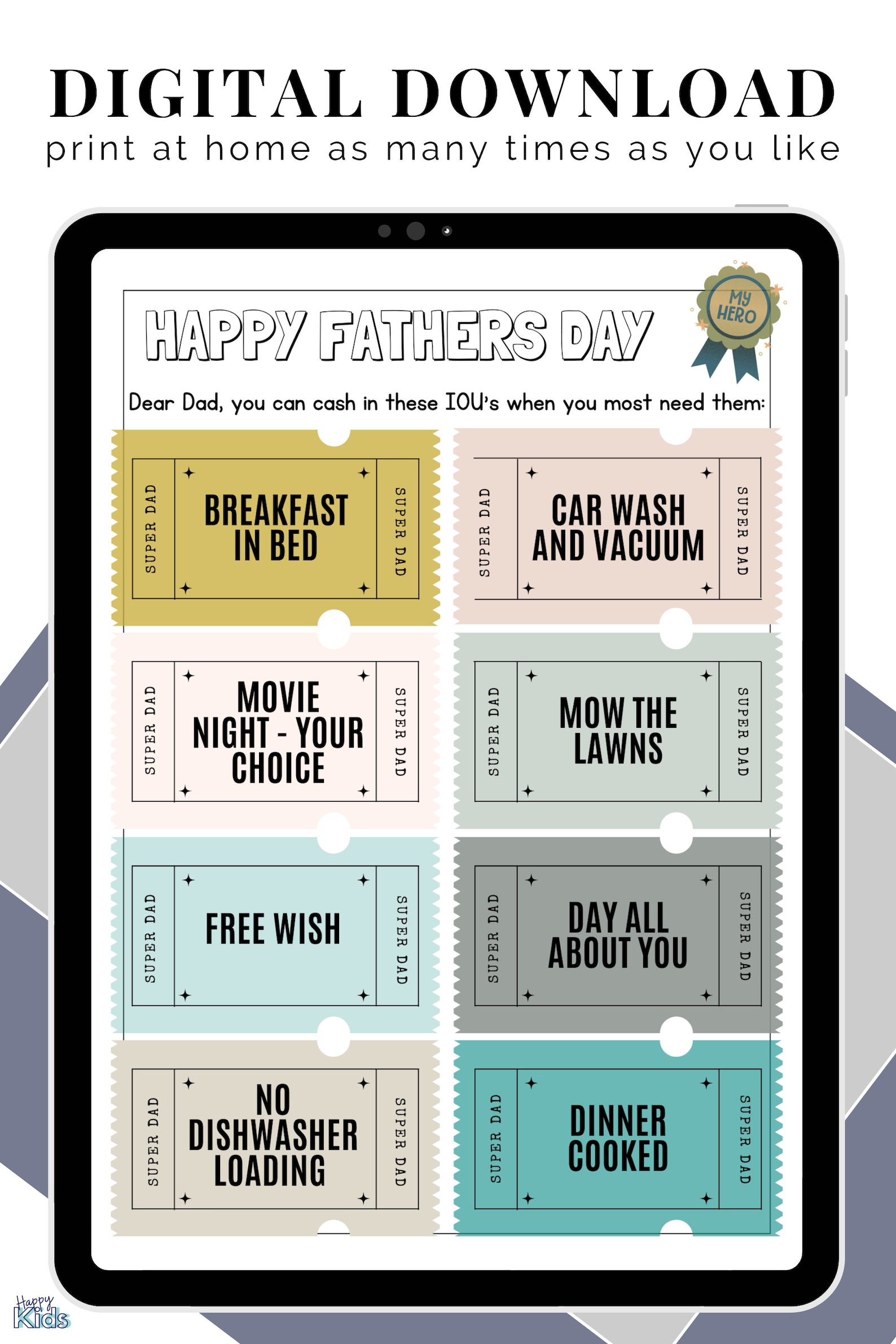 Fathers Day Vouchers, Fathers Day Download, Download, Digital Download ...