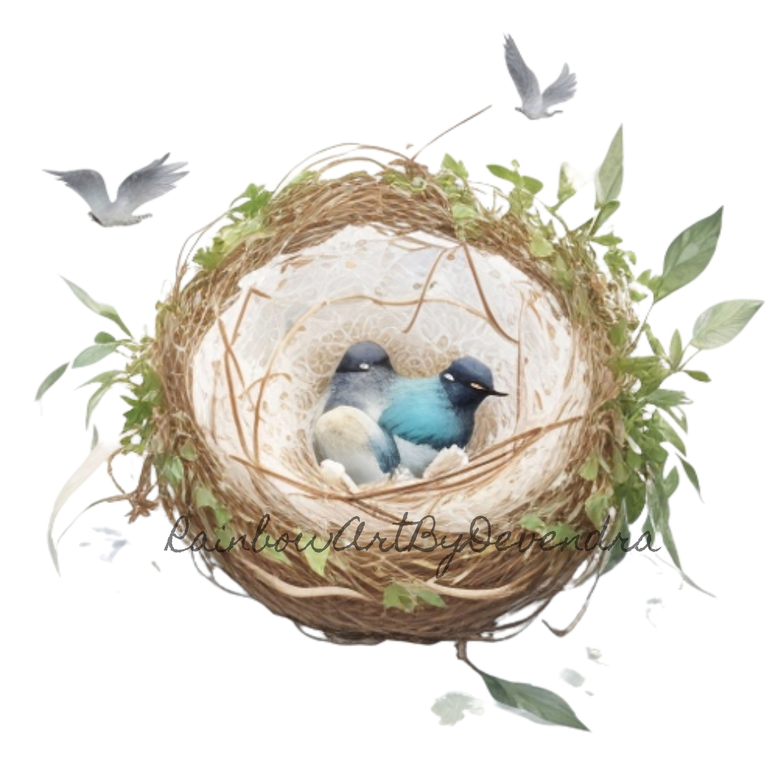 Bird Nest Clipart Bird Nest Images, Bird Lover Artwork,fluffy Nest ...