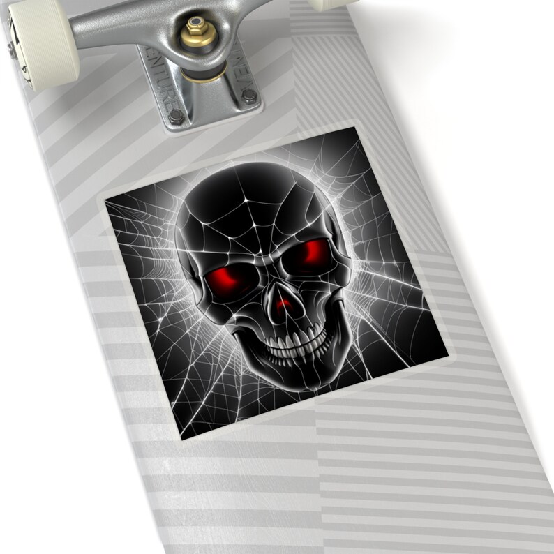 Spider Web Skull Sticker - Etsy