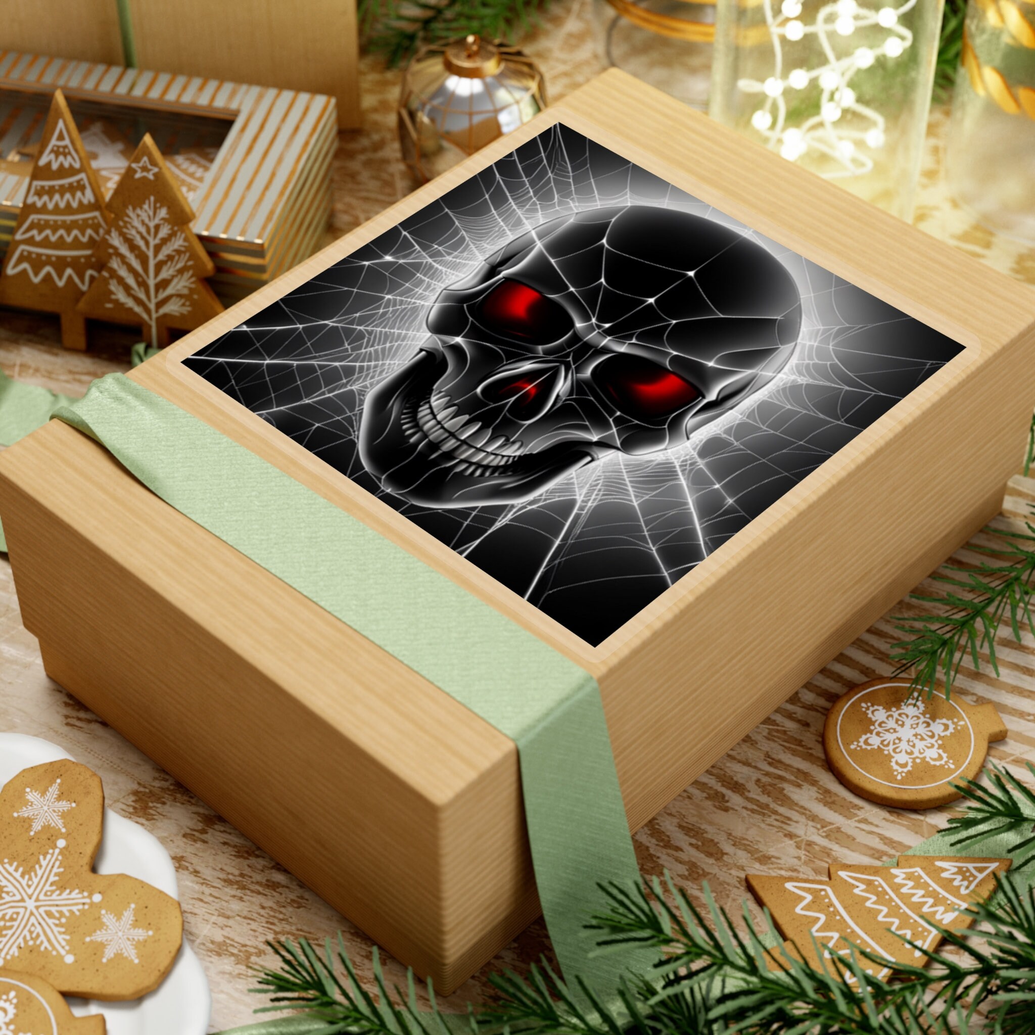 Spider Web Skull Sticker - Etsy