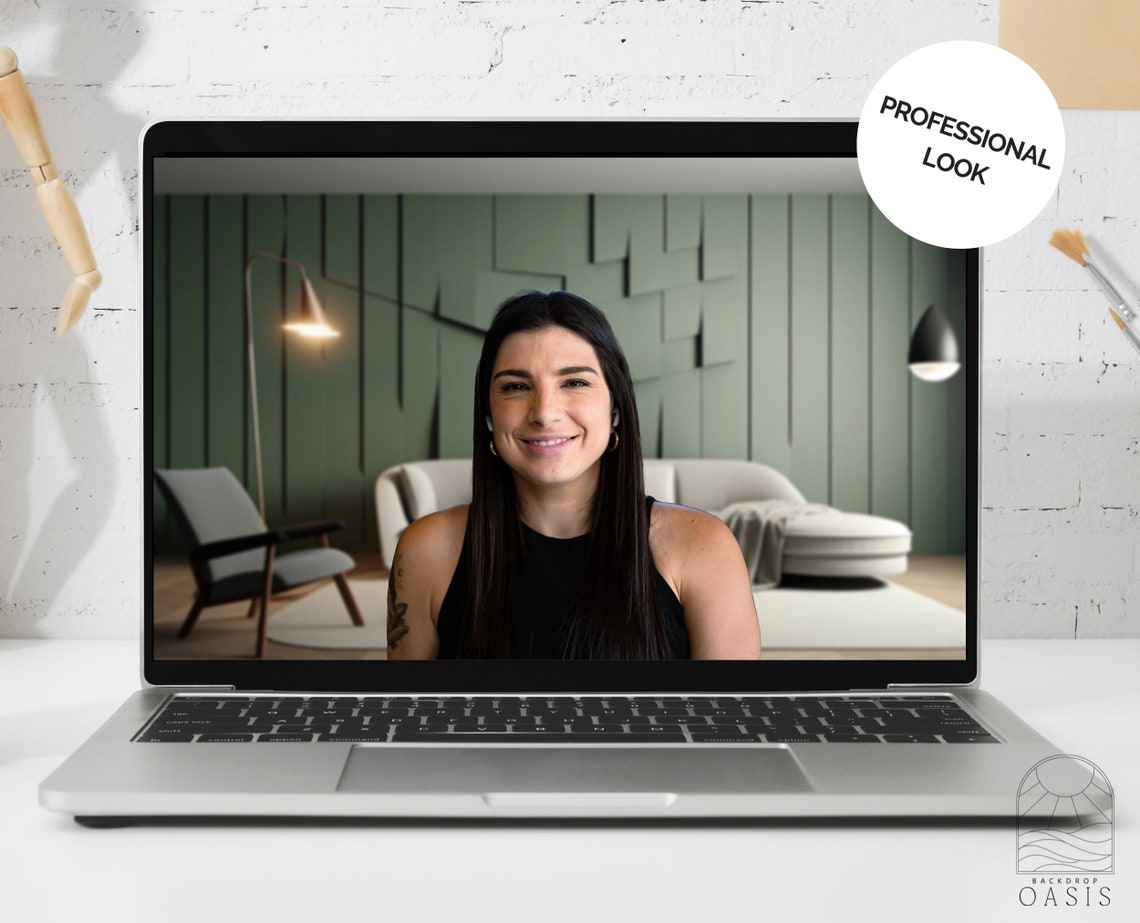 Living Room Background Zoom Virtual Background Digital - Etsy