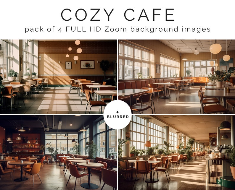 Cozy Cafe Background Zoom Virtual Background Digital - Etsy