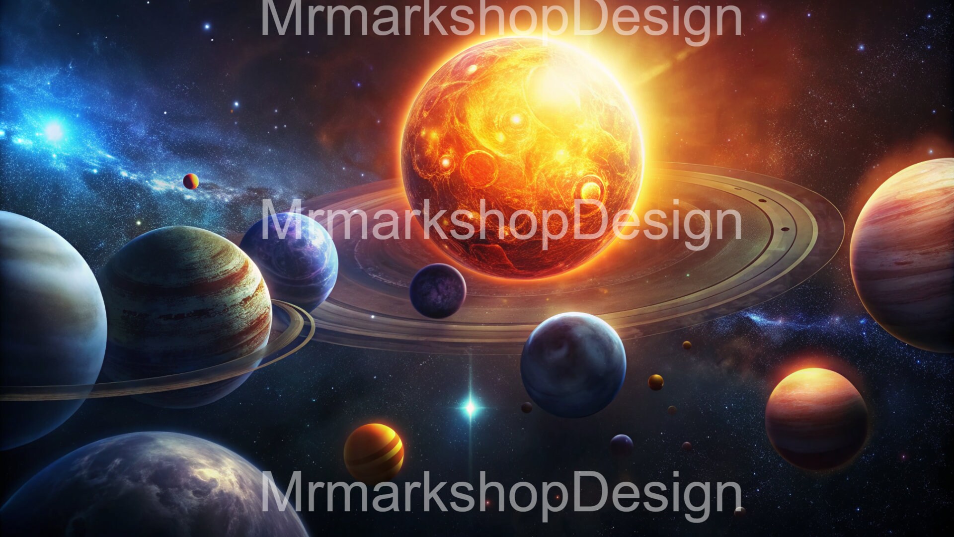 Solar System AI Printable, Solar System AI Art Prints, Solar System ...