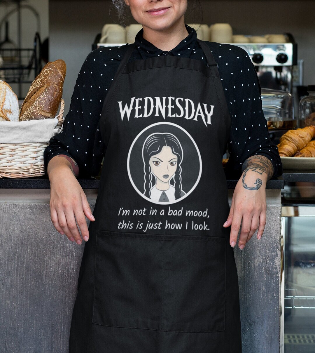 Wednesday Addams Apron Polyester Apron Merlina Addams Funny - Etsy