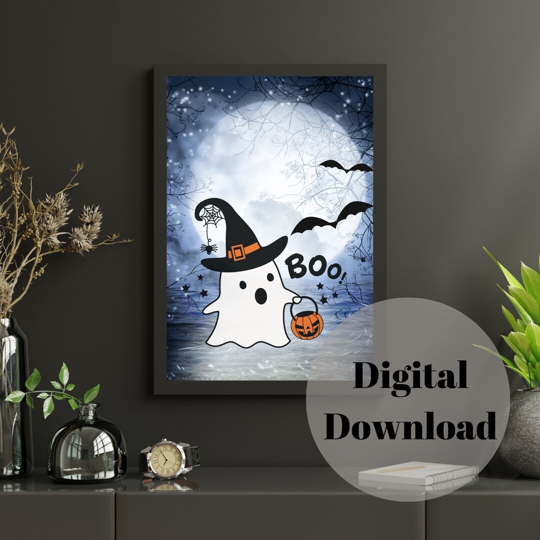 Cute Ghost Art Funny Ghost Poster Horror Art Poster - Etsy