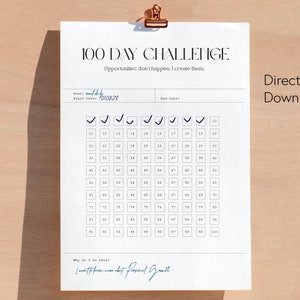 100 Days Challenge | Goal Setting Worksheet | 100 K Savings Challenge ...