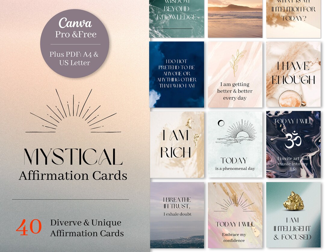 Affirmation Cards Printable | Daily Affirmations Printable | Oracle ...