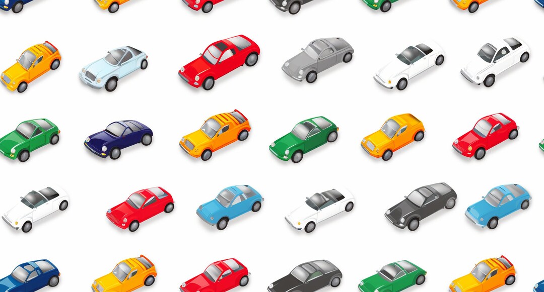 Colorful Car Pattern: Seamless Kids Art, Mug Design (digital Download ...